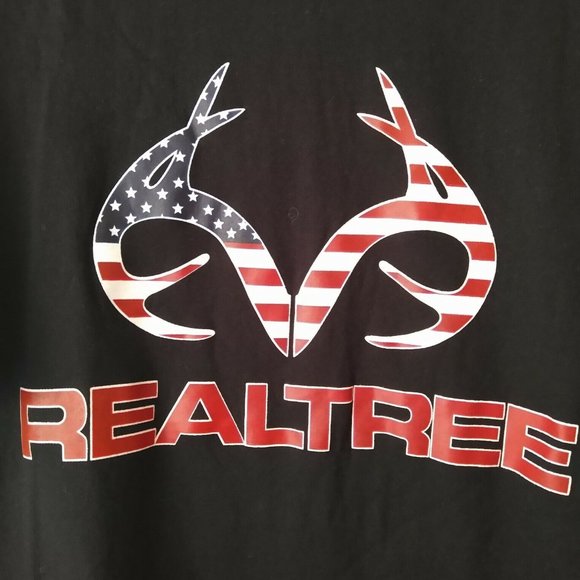 Shirts | Realtree Deer Antlers Logo American Flag Patriotic T Shirt ...